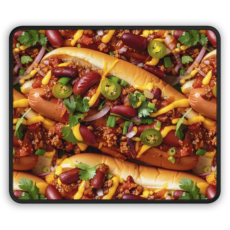 Chili Cheese Hotdogs Gaming Mouse Pad | 9" X 7" | Hot Dog | Gift | Desk ...