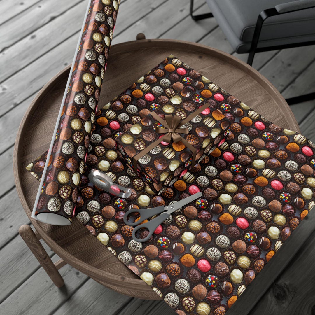 Chocolate Truffles Wrapping Paper: Candy Gift Wrap - Etsy
