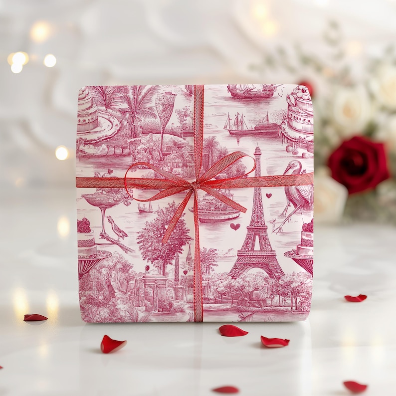 French Toile Wrapping Paper: Wedding Gift Wrap - Etsy