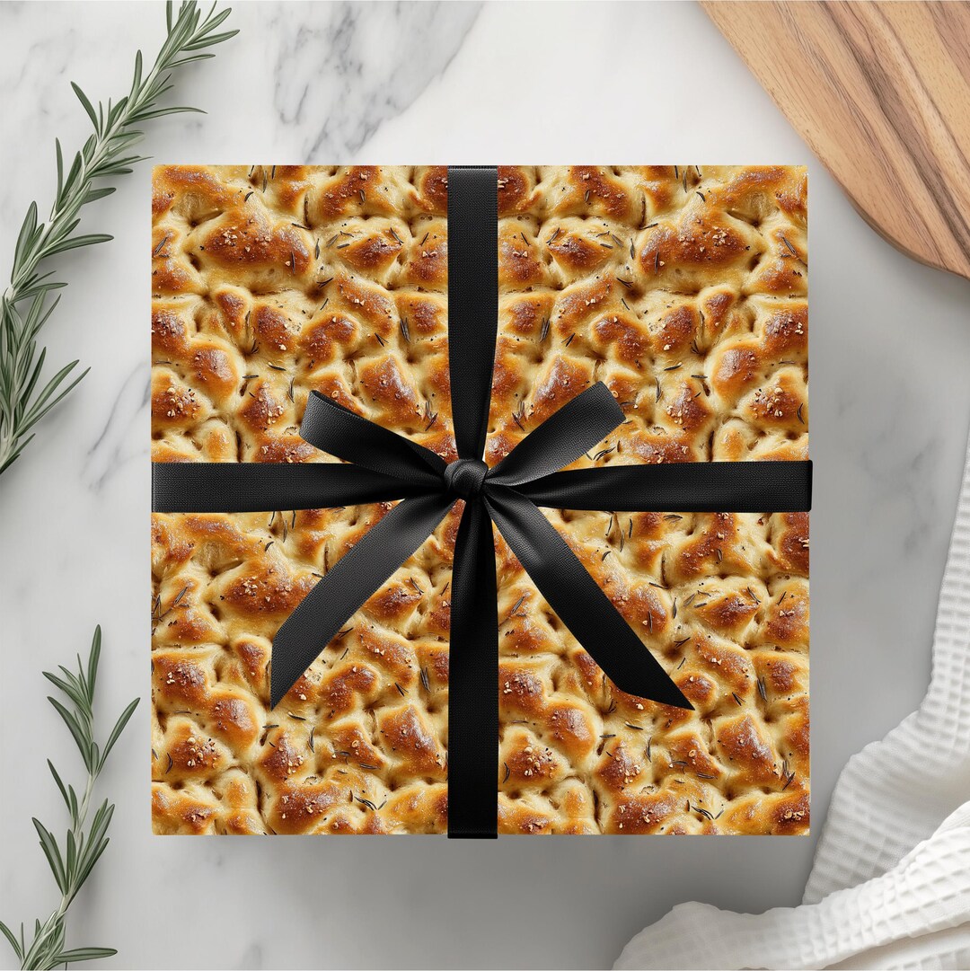 Focaccia Bread Wrapping Paper: Foodie Gift Wrap - Etsy