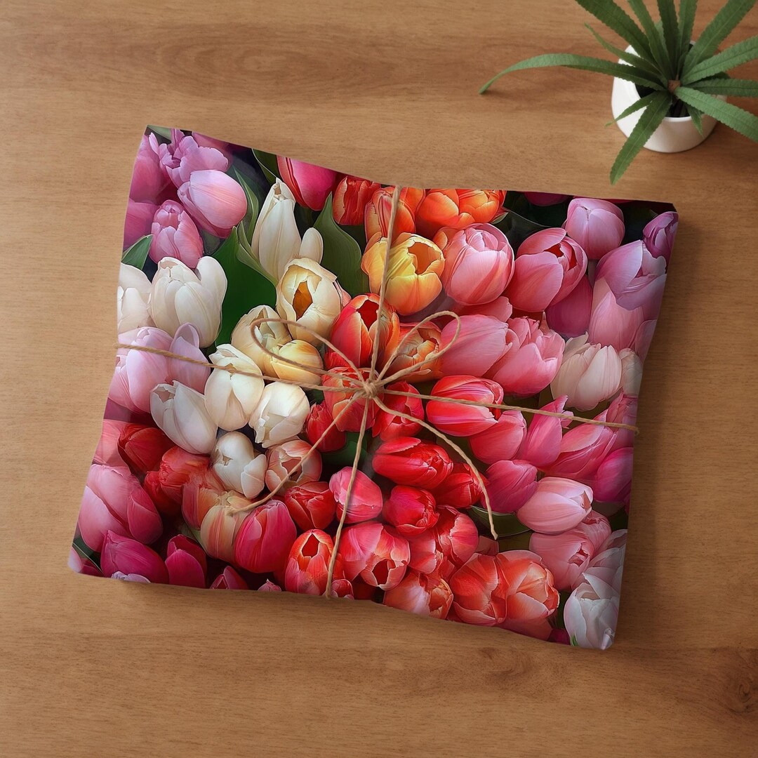 Tulip Wrapping Paper: Floral Gift Wrap - Etsy