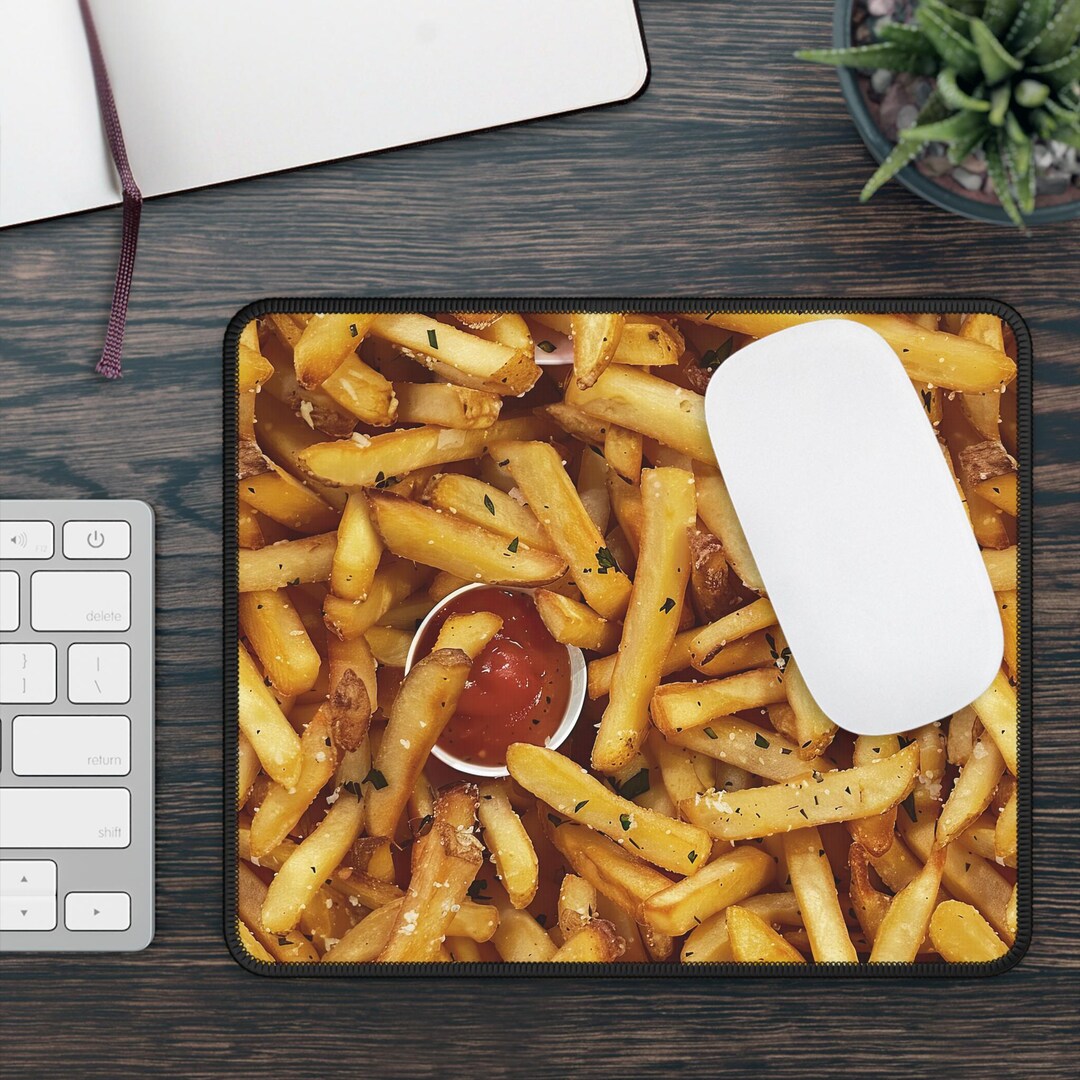 French Fries Mouse Pad: Foodie Desk Accessory, Gaming Mousepad (9" X 7 ...