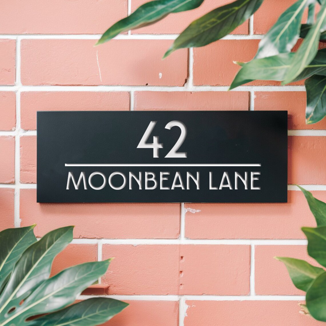 Personalized House Number Plate-modern Address Plaque-custom Acrylic ...