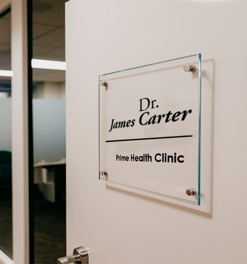 Custom Office Acrylic Door Sign - Personalized Doctor Name Plate ...