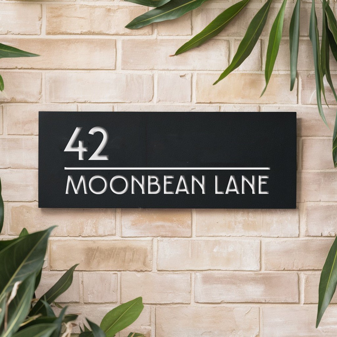 Personalized House Number Plate-modern Address Plaque-custom Acrylic ...