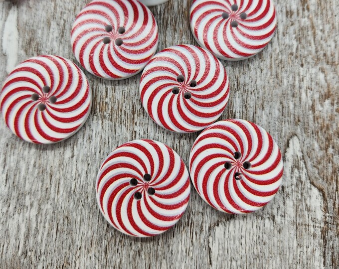 Holiday Buttons, Peppermint Wooden Buttons, Wood Buttons for Womens ...