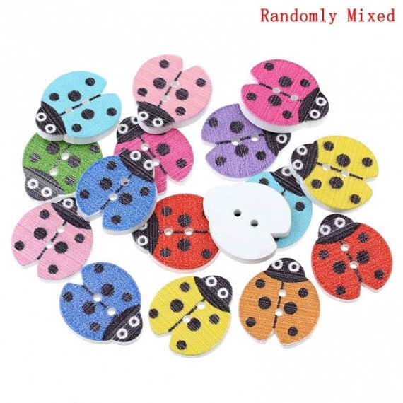 Cute Ladybug Wooden Button Wood Buttons for Sewing Novelty - Etsy
