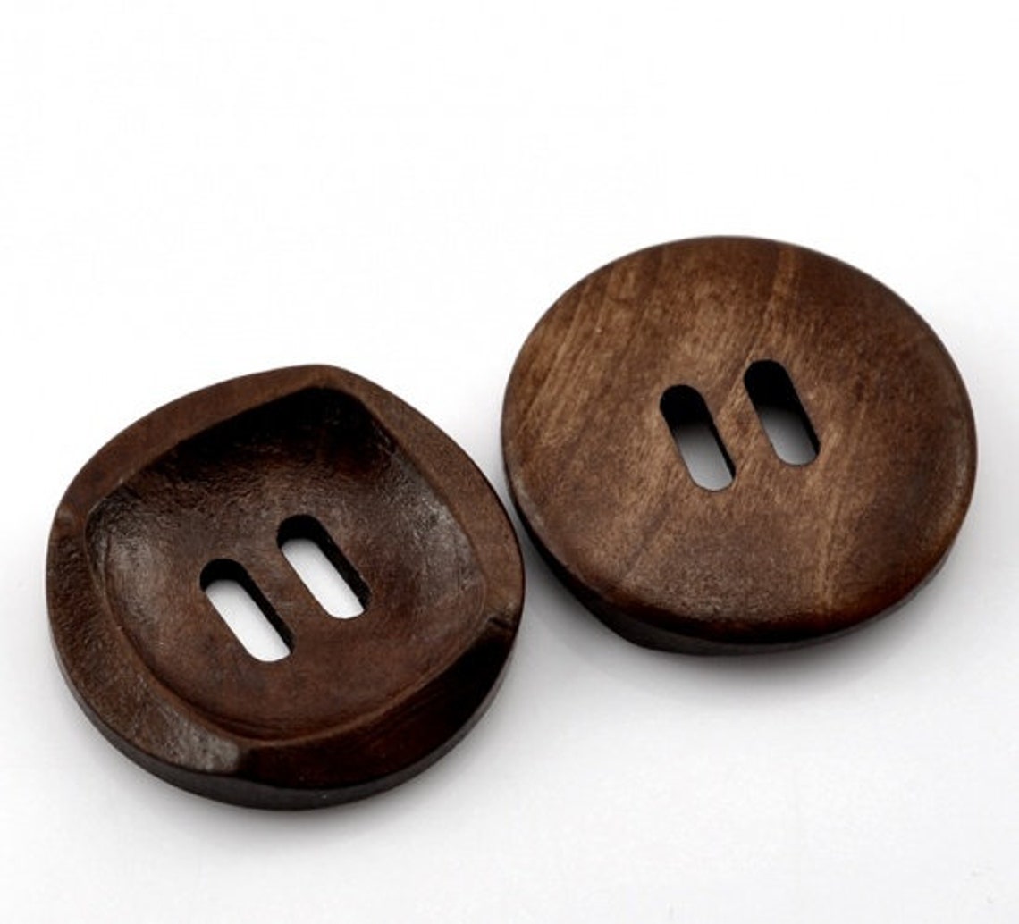 Large Walnut Brown Wood Buttons Coat Wooden Buttons Buttons - Etsy