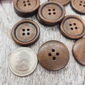 Rich Brown Wooden Buttons, Wood Buttons for Knitting and Sewing ...