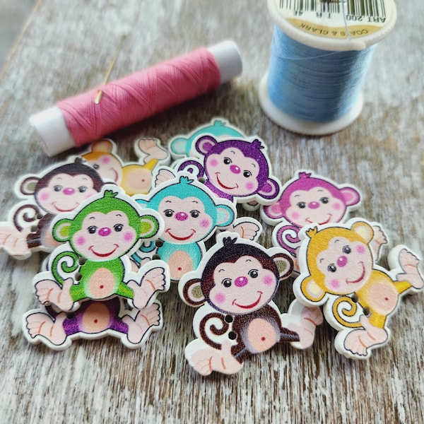 Monkey Buttons - Etsy