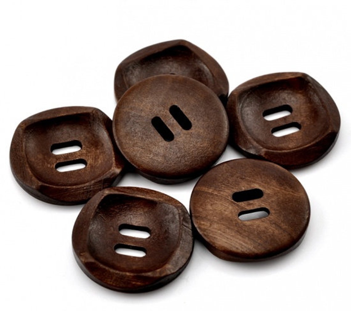 Large Walnut Brown Wood Buttons Coat Wooden Buttons Buttons - Etsy
