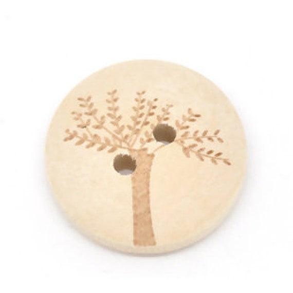 Natural Wood Buttons Tree Pattern Buttons Decorative Wooden - Etsy