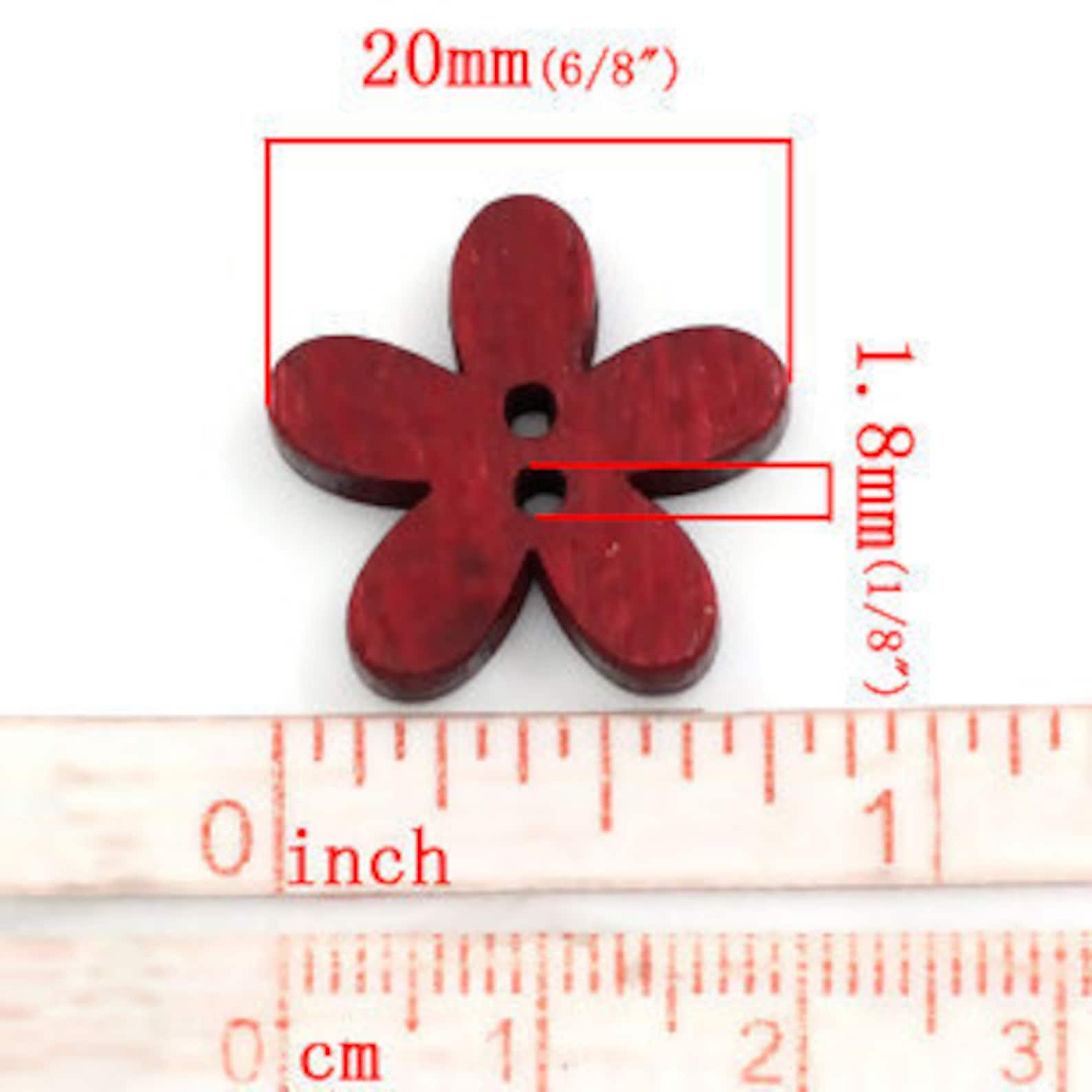 Flower Shaped Buttons Novelty Wood Buttons Wooden Buttons - Etsy