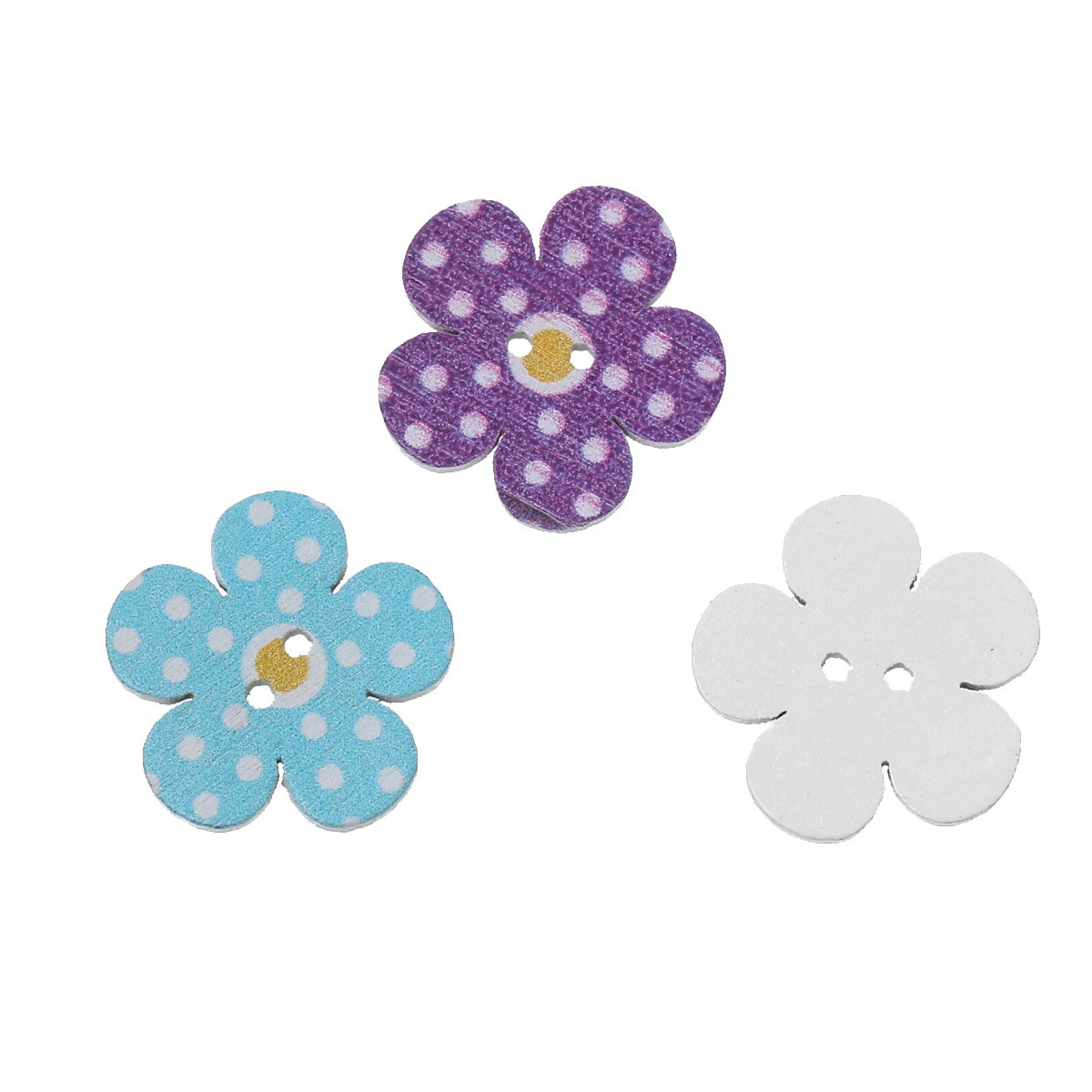 Cute Flower Wood Buttons Flower Shaped Buttons Novelty | Etsy