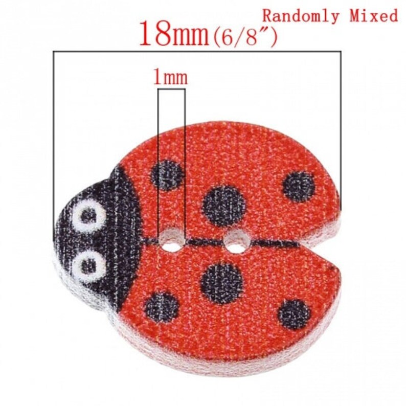 Cute Ladybug Wooden Button Wood Buttons for Sewing Novelty - Etsy