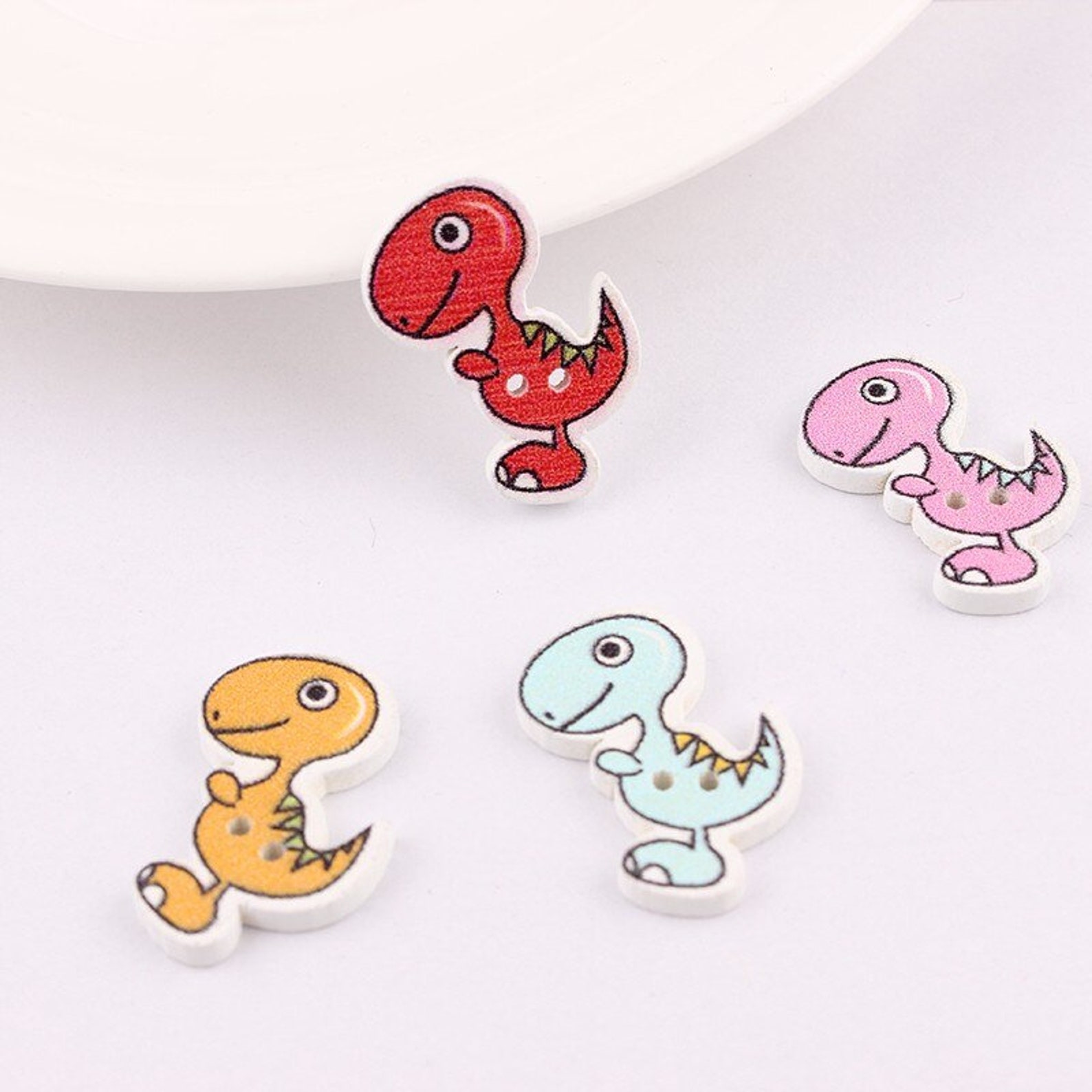 Dinosaur Shaped Wood Buttons Cute Children Buttons Buttons | Etsy