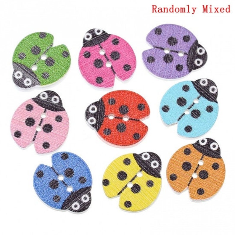 Cute Ladybug Wooden Button Wood Buttons for Sewing Novelty - Etsy