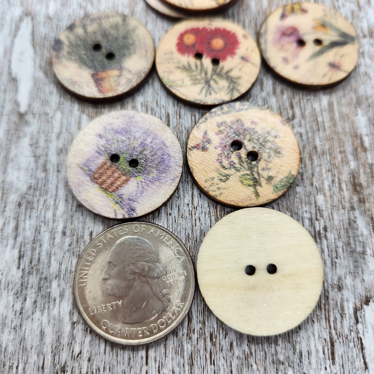 Shabby Chic Wood Buttons for Knitting, Wooden Button for Coats, Sweater ...