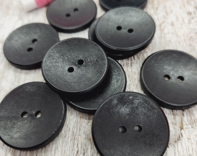 Big Black Wood Buttons, Large Coat Buttons, Wooden Buttons for Jackets ...