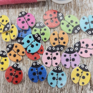 Cute Ladybug Wooden Button, Wood Buttons for Sewing, Novelty Buttons ...