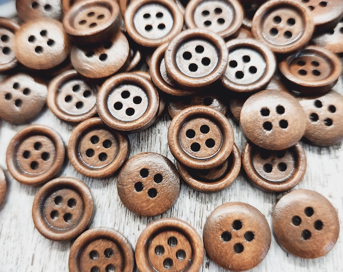 Shirt Buttons, Brown Wood Buttons, 13mm, 1/2", Baby Sweater Buttons ...