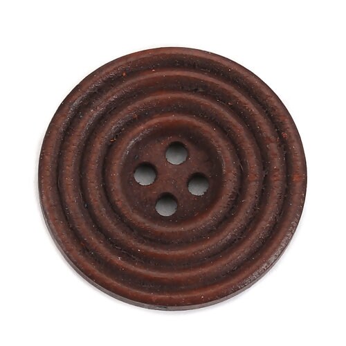 ONE INCH Round Dark Wooden Buttons 25mm - Etsy