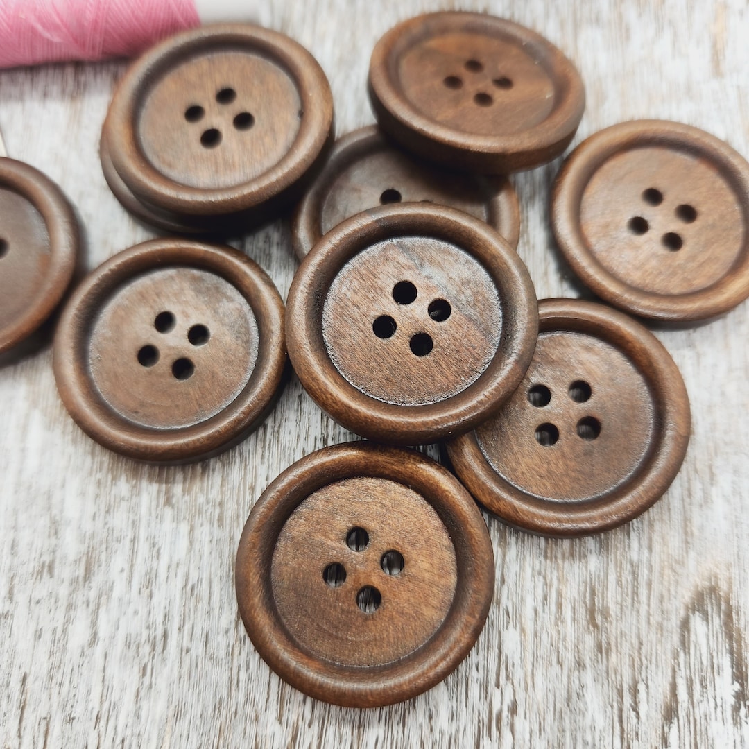 Rich Brown Wooden Buttons, Wood Buttons for Knitting and Sewing ...