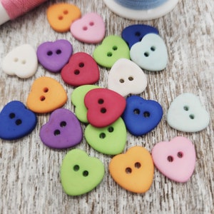 Resin Small Heart Buttons, Buttons for Children Shirts, Mixed Colors ...
