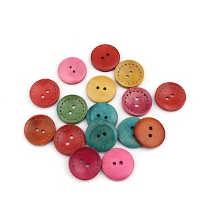 Colorful Wooden Buttons, Extra Large Coat Buttons, Big Decorative Wood ...