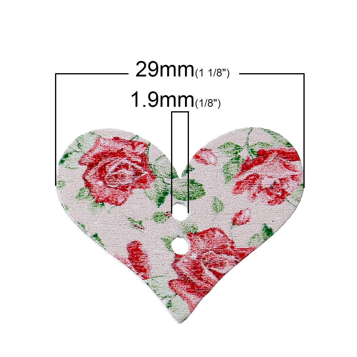 Heart Shaped Wood Buttons, Novelty Wooden Buttons, Decorative Mixed ...