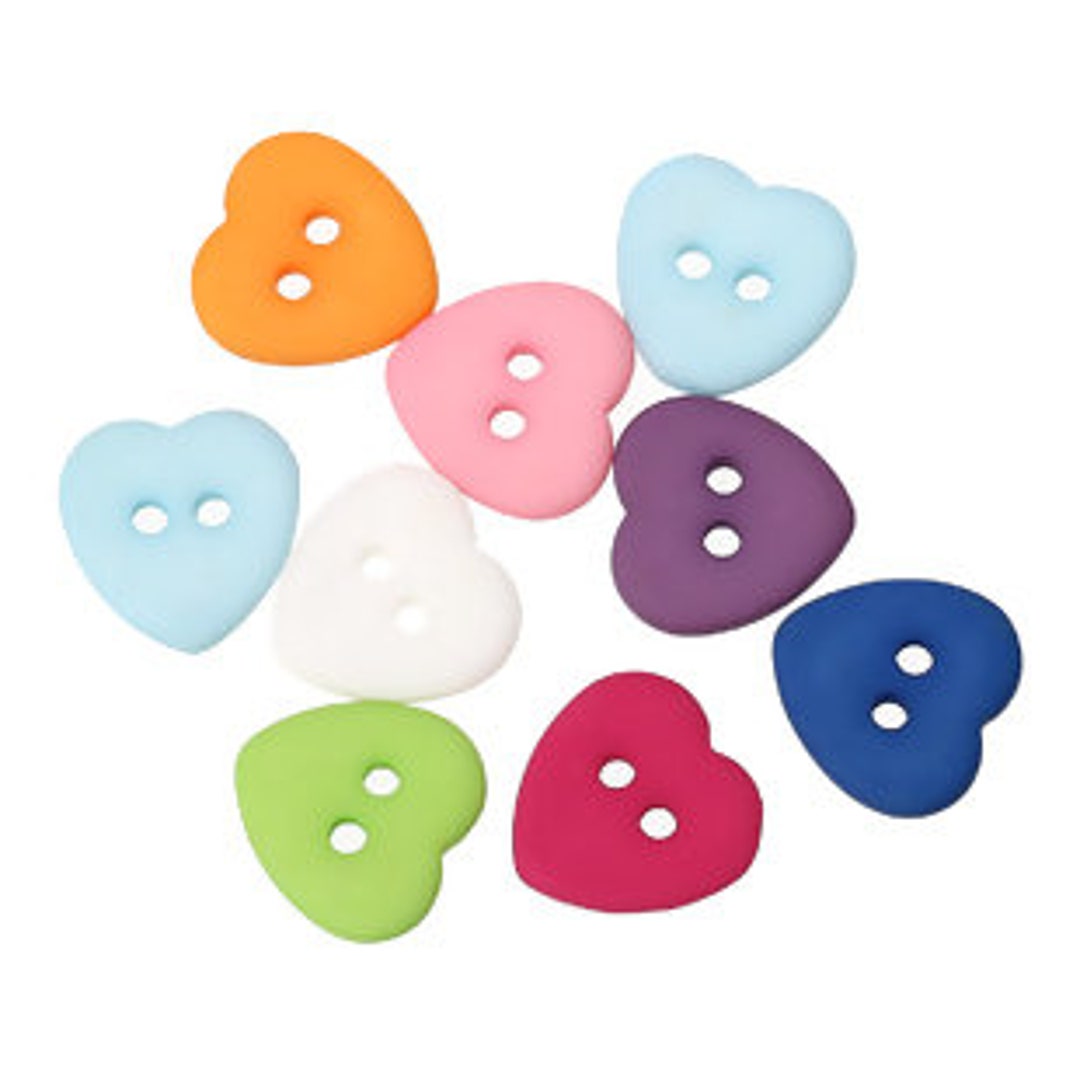 Resin Small Heart Buttons Buttons for Children Shirts Mixed - Etsy