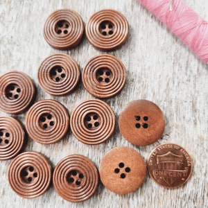Buttons for Jackets, Brown Redish Wooden Buttons, Decorative Wood ...