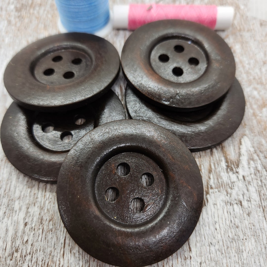 Jacket Buttons, Extra Large Brown Wood Buttons, Decorative Wooden ...