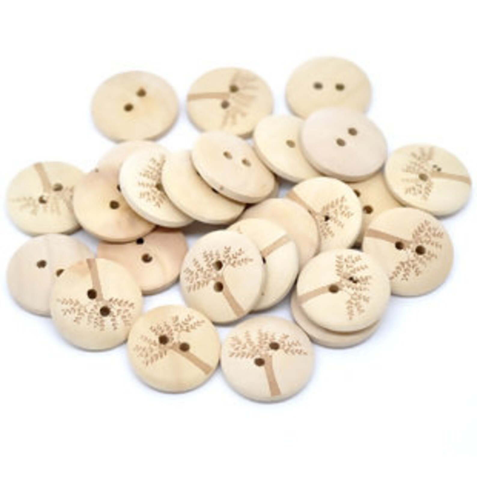 Natural Wood Buttons Tree Pattern Buttons Decorative Wooden - Etsy