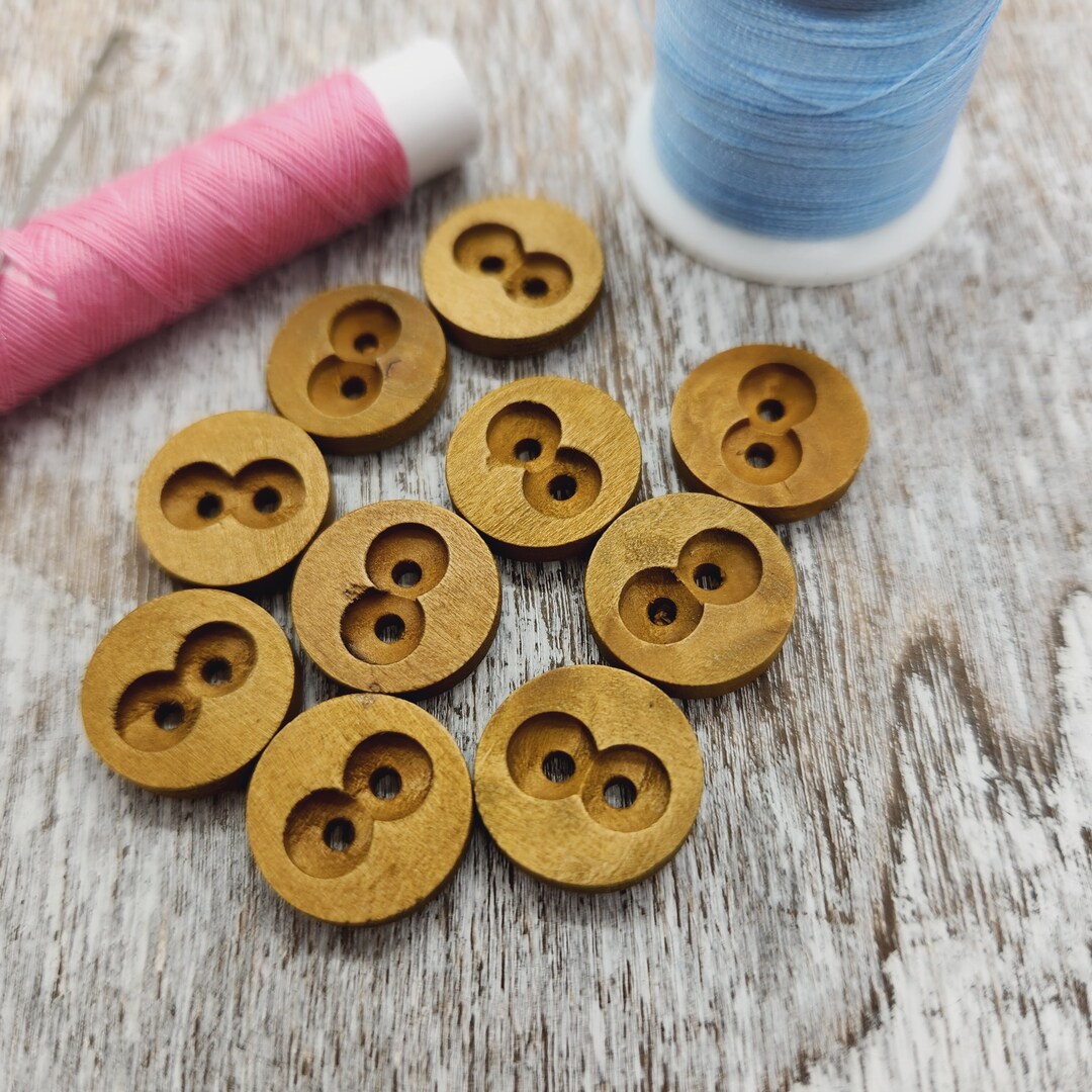 Brown Wood Buttons, Small Wooden Buttons, Cute Children Buttons ...