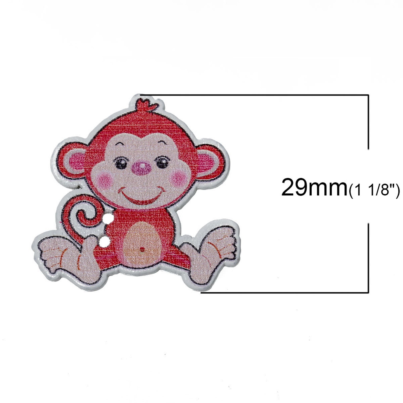 Monkey Shaped Buttons Wood Buttons Animal Critter Painted - Etsy