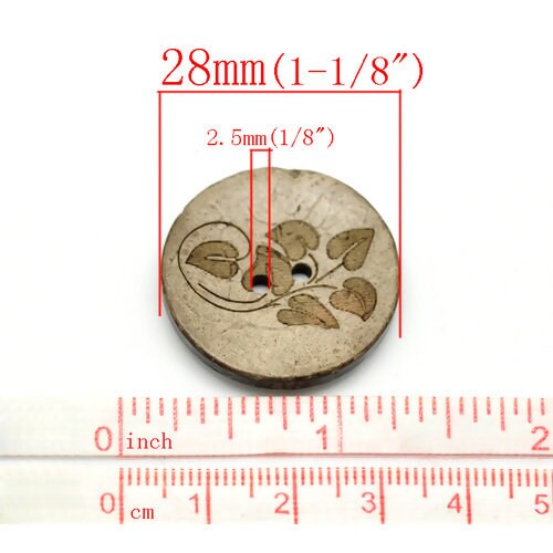 Leaf Pattern Coconut Buttons Large Coconut Buttons Winter - Etsy