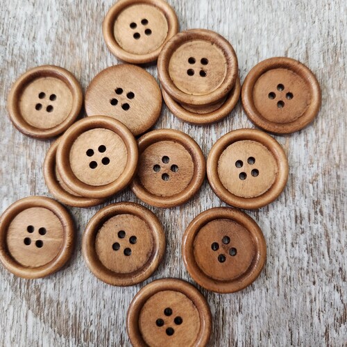 1 Rustic Wood Sewing Buttons Dark Brown 1 Inch Wood - Etsy