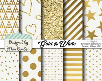 Mint & Gold Digital Paper Pack 12x12 Mint Cream Gold | Etsy
