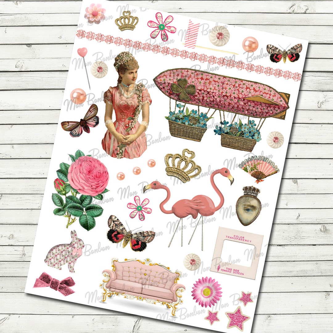 Perfectly Pink Collage Sheet - DIY Print at Home - Great for Atcs ...