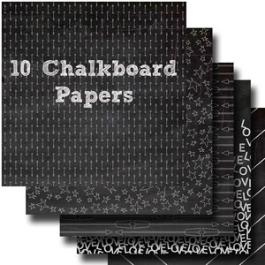 Fun Chalkboard Background Digital Paper Pack - 12x12 Instant Download ...