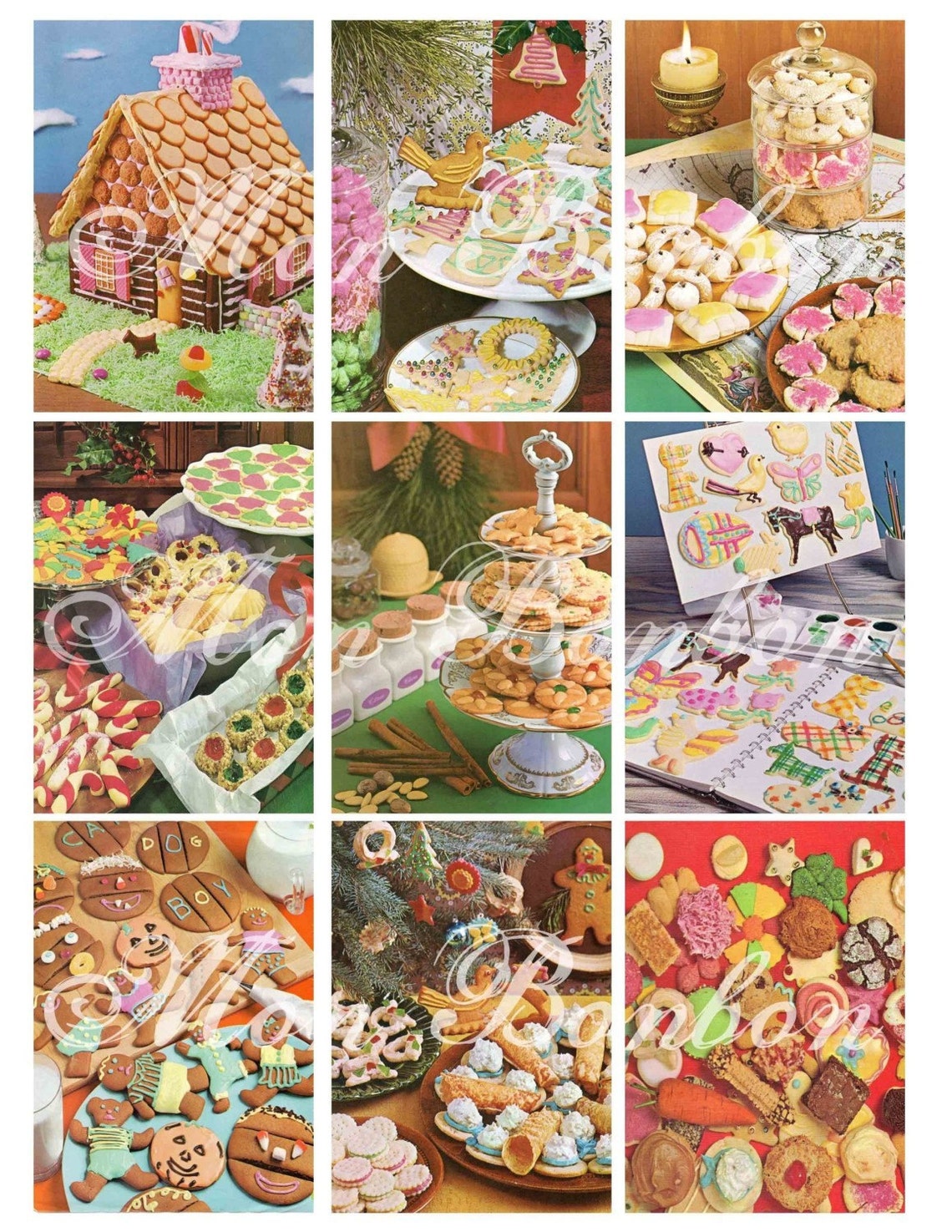 Digital Download Vintage Retro Cookies Cookbook Collage Sheet | Etsy