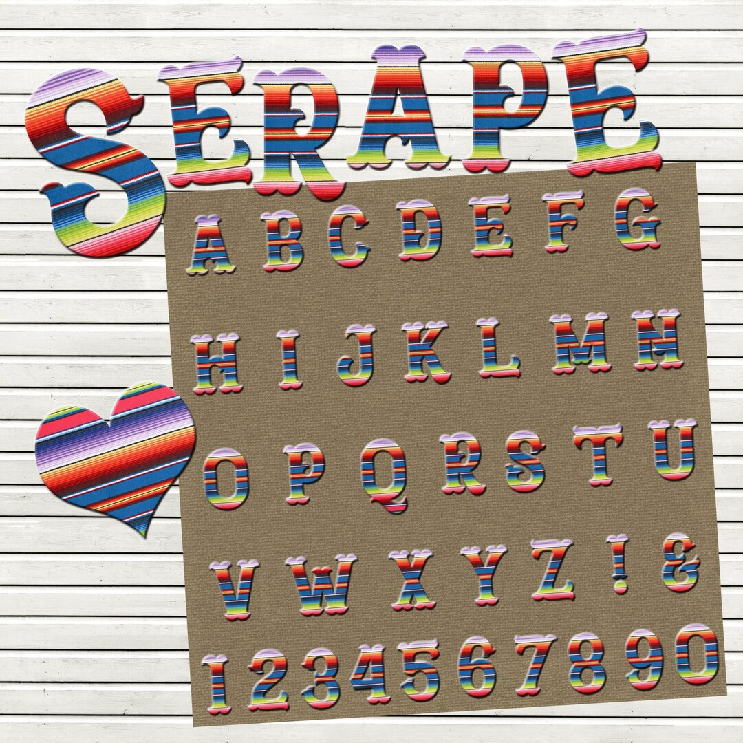 Serape Alphas for Digital Scrapbooking and Clipart - Digital ...