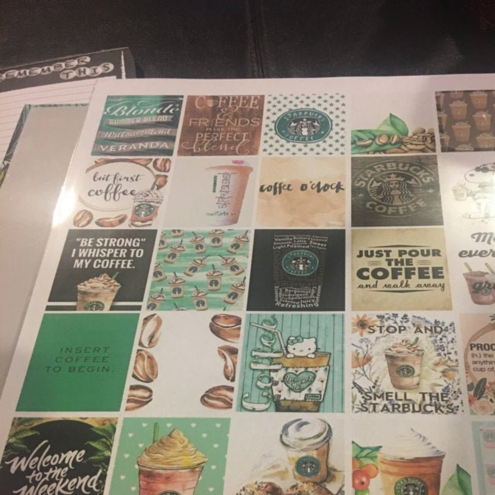 Starbucks Themed Planner Printables DIY Print at Home | Etsy