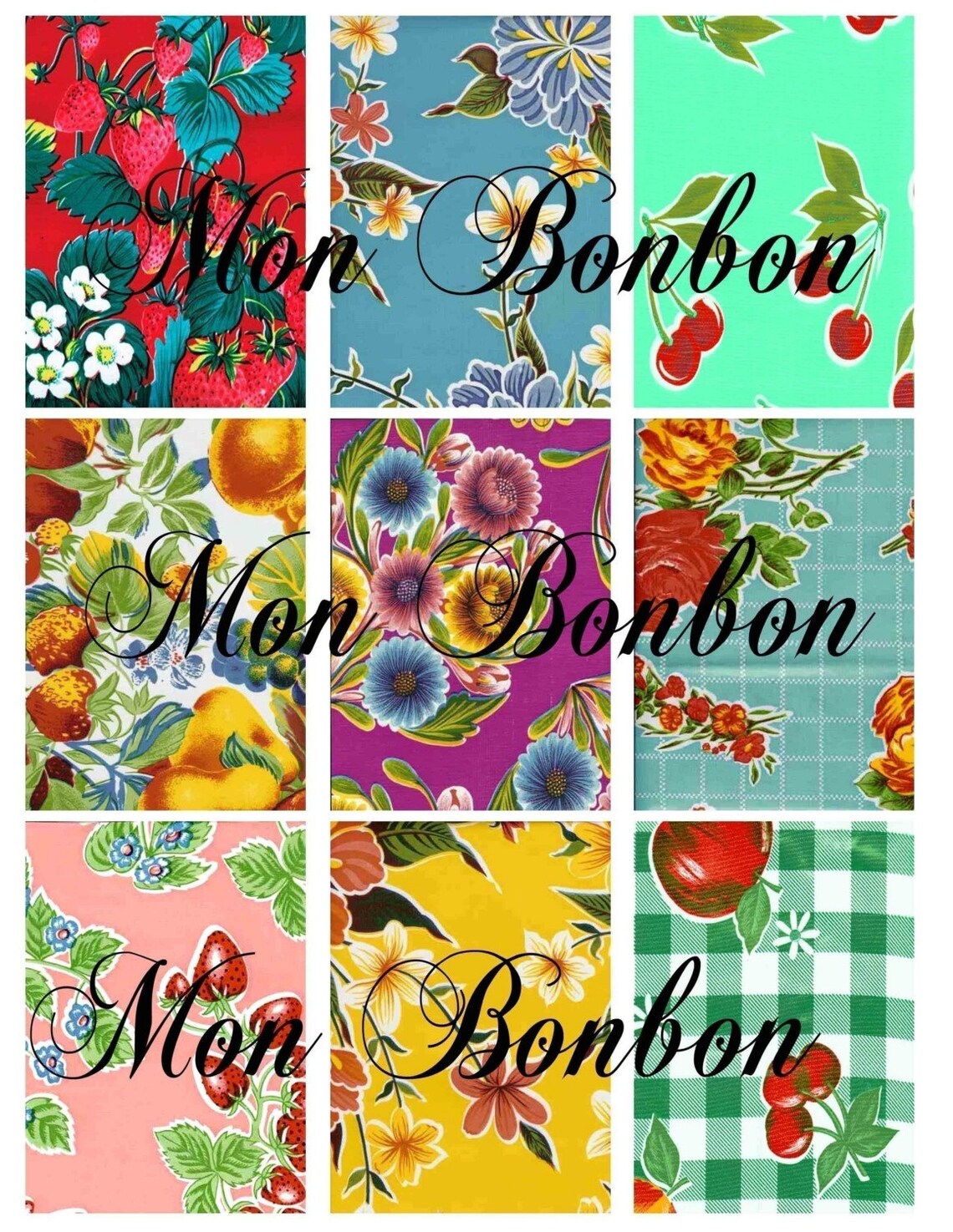 Vintage Retro Oilcloth Backgrounds Collage Sheet for Pendants ...