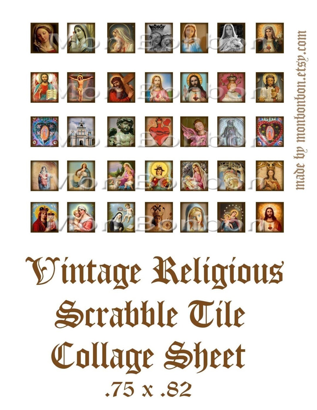 Digital Vintage Viewfinder Religious Scrabble Tile Collage Sheet With ...