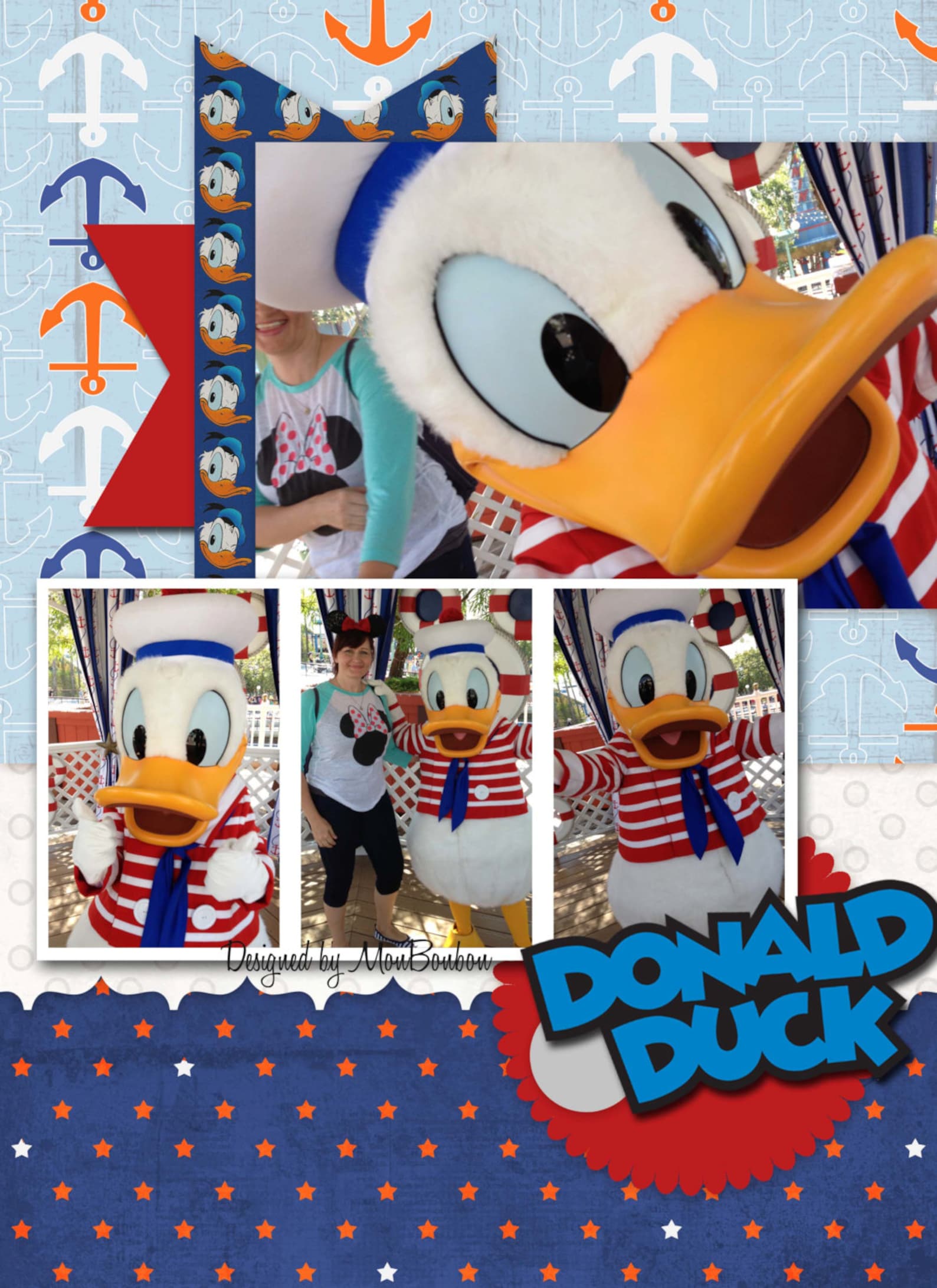 Donald Duck Inspired 12x12 Digital Paper Backgrounds for Digital ...