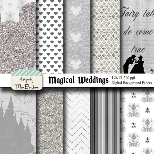 Magic Wedding Theme 12x12 Digital Paper Backgrounds for - Etsy