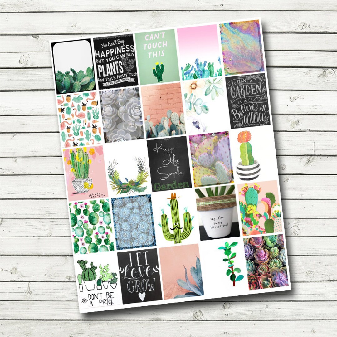Cactus - Succulent Life Planner Printable Sticker Sheet, DIY, Print at ...