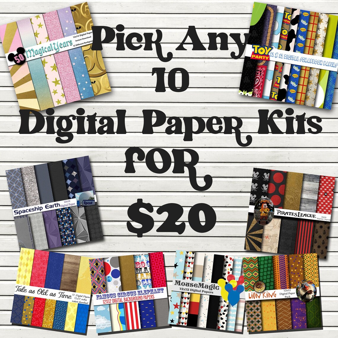 Mega Deal Digital Paper Bundle Pick Any 10 Digital Paper | Etsy